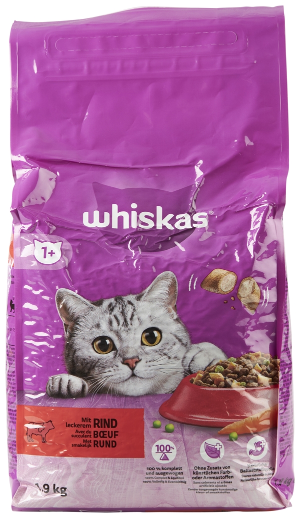Test WHISKAS Avec du succulent boeuf 1+ - Testachats